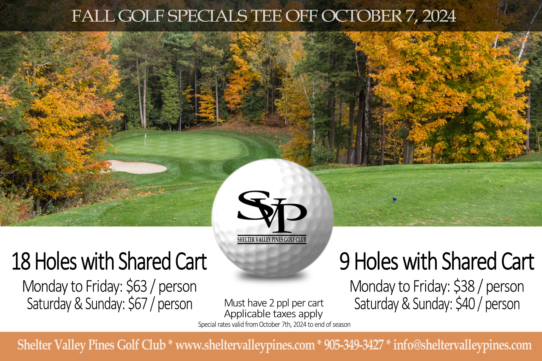 Rates – Shelter Valley Pines Golf Club